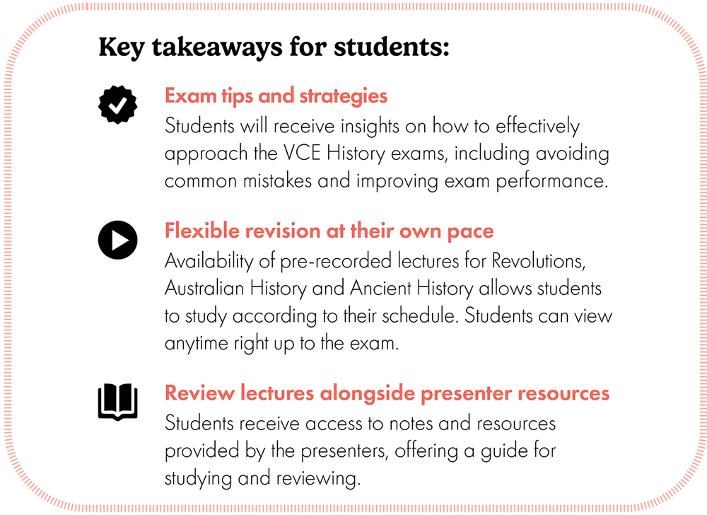 On-demand VCE History Exam Revision Student Lectures - HTAV